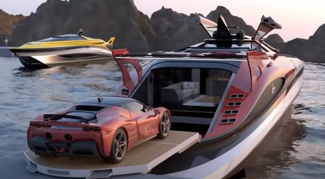 Discover The Futuristic Ferrari-inspired 27m Yacht Concept
